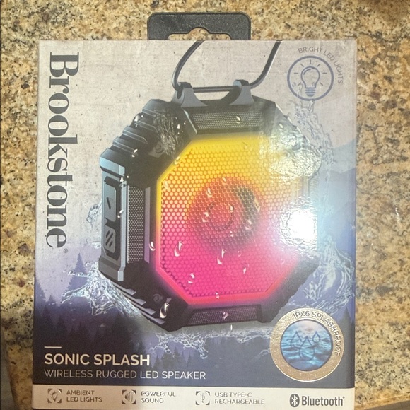 Brookstone | Portable Audio & Video | Brookstone Sonic Splash Led ...
